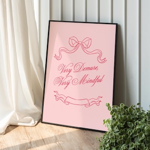 Demure Mindful Wall Art Print: Girly Pink Room Decor (digital Download ...