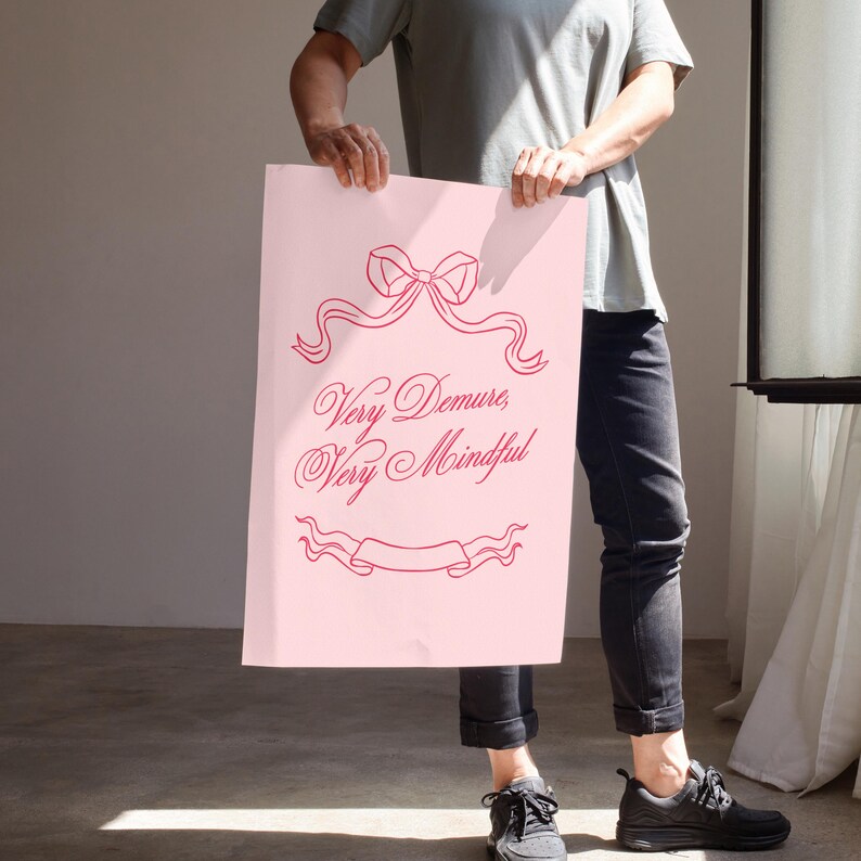 Demure Mindful Wall Art Print: Girly Pink Room Decor (digital Download ...