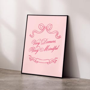 Demure Mindful Wall Art Print: Girly Pink Room Decor (digital Download ...