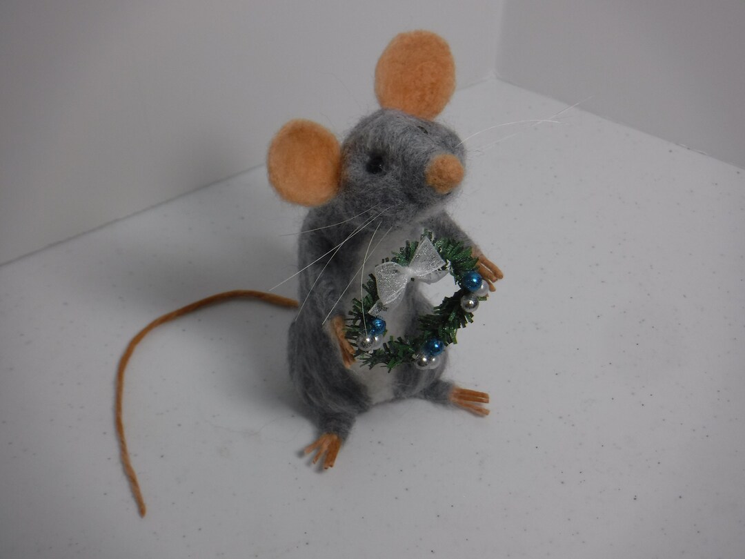 Hannukah Mouse, Needle Felted Mouse, Collectible Mouse, Life Size Mouse ...