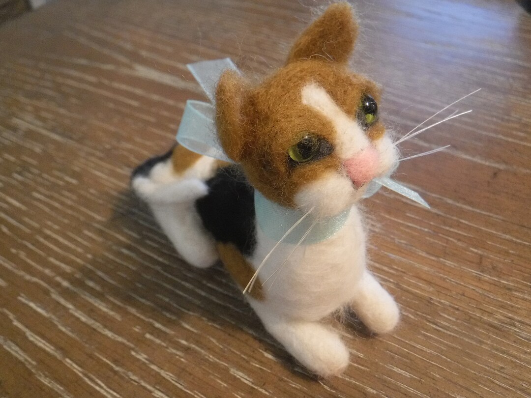 Mini Calico Cat, Needle Felted Calico Cat, Miniature Calico Cat, Doll's ...