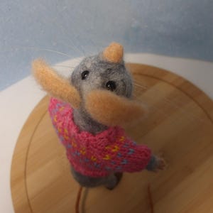 Mouse in Pink Sweater, Needle Felted Girl Mouse, Collectible Mouse ...