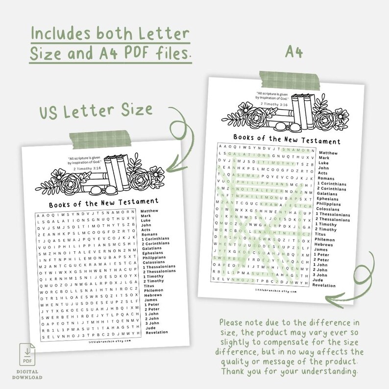 Printable Books of the New Testament Word Search, Books of the Bible ...