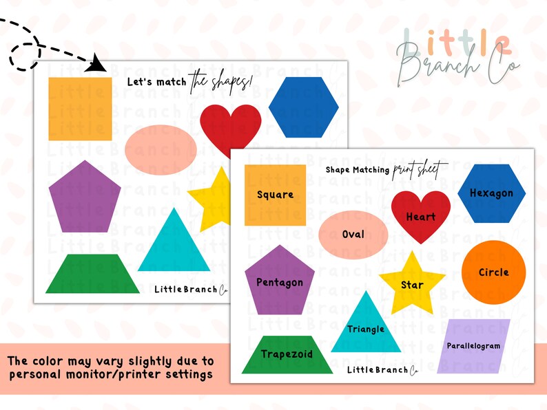 Printable Shape Matching Activity Learn the Shapes Activity - Etsy