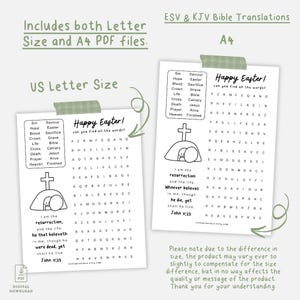Printable Christian Easter Word Search, ESV & KJV Bible Verse Easter ...