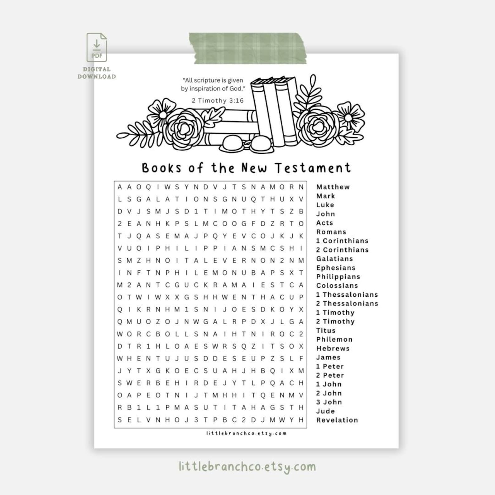Printable New Testament Word Search: KJV & ESV Bible Verse Activity ...