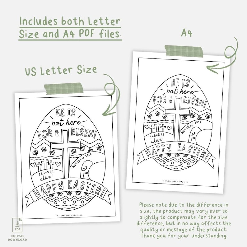 Printable Christian Religious Easter Sunday Coloring Page, He is Risen ...