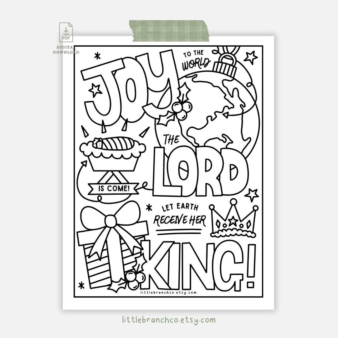 Printable Christian Christmas Colouring Page, Joy to the World the Lord ...