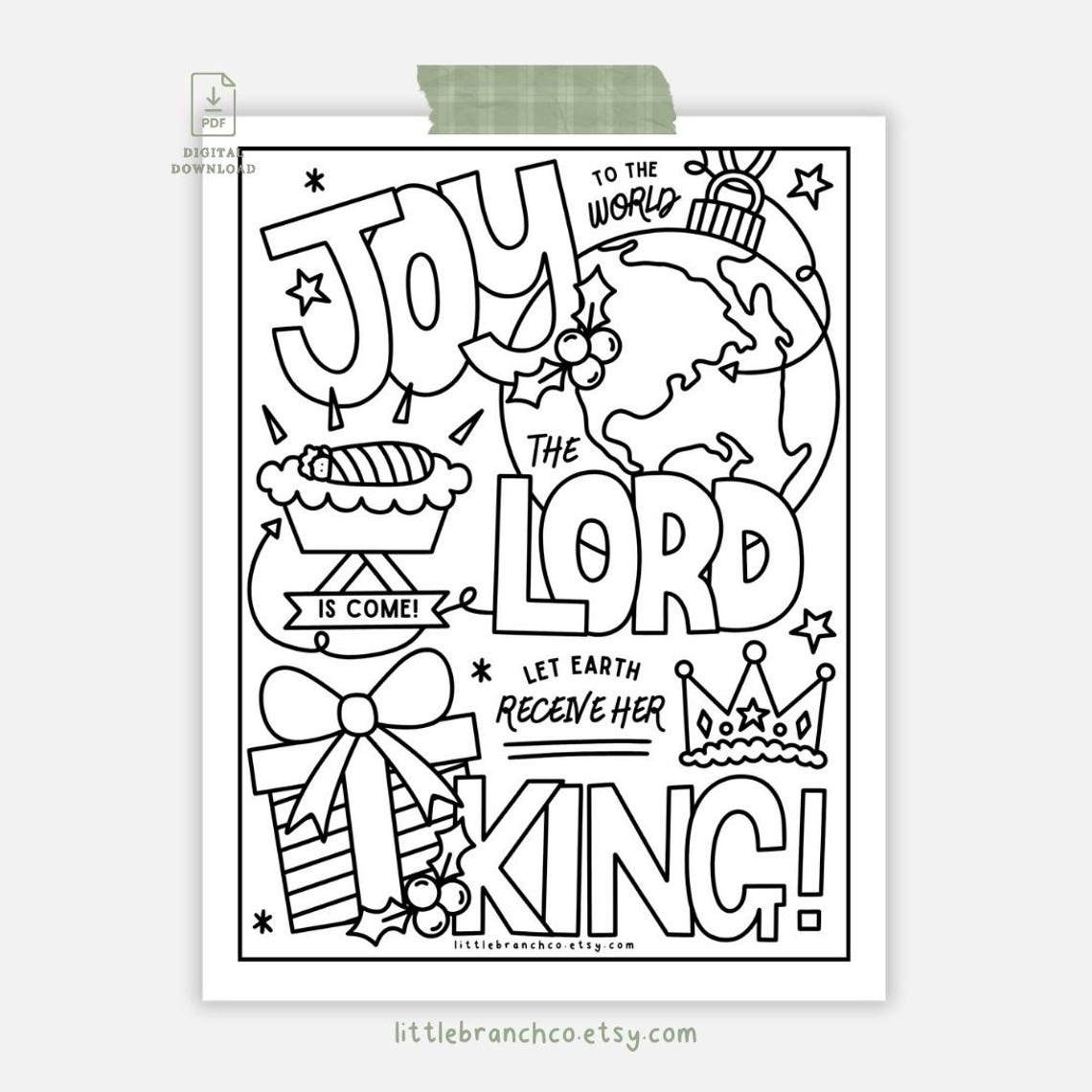 Printable Christian Christmas Colouring Page, Joy to the World the Lord ...