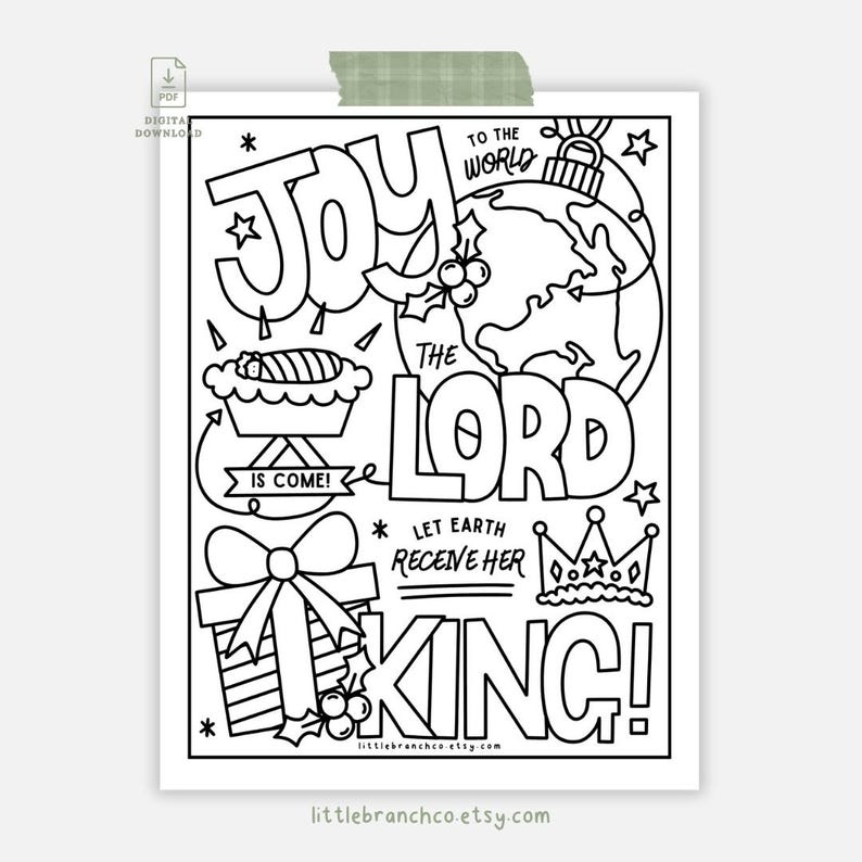 Printable Christian Christmas Colouring Page, Joy to the World the Lord ...