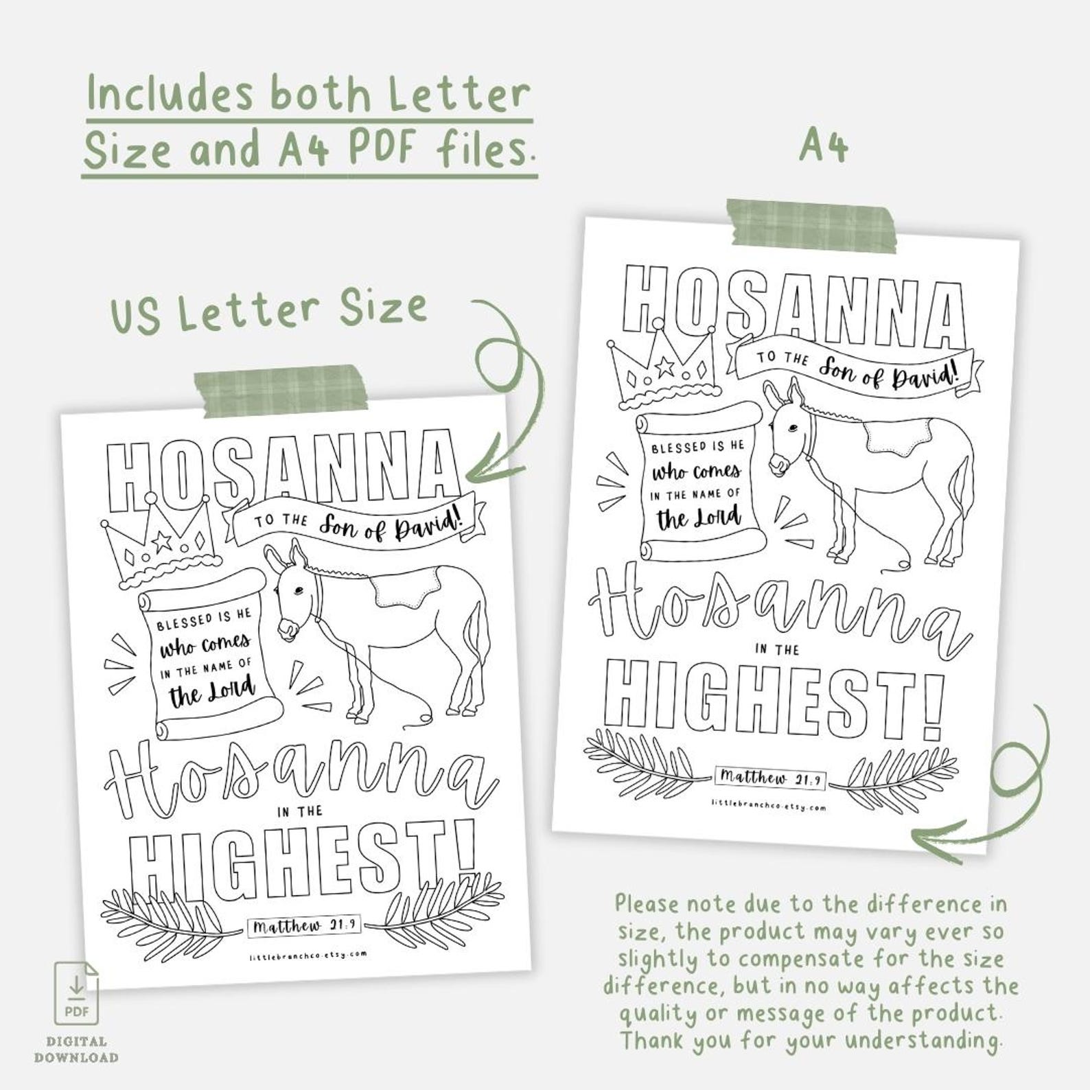 Printable Christian Palm Sunday Coloring Page, ESV Bible Verse Easter ...