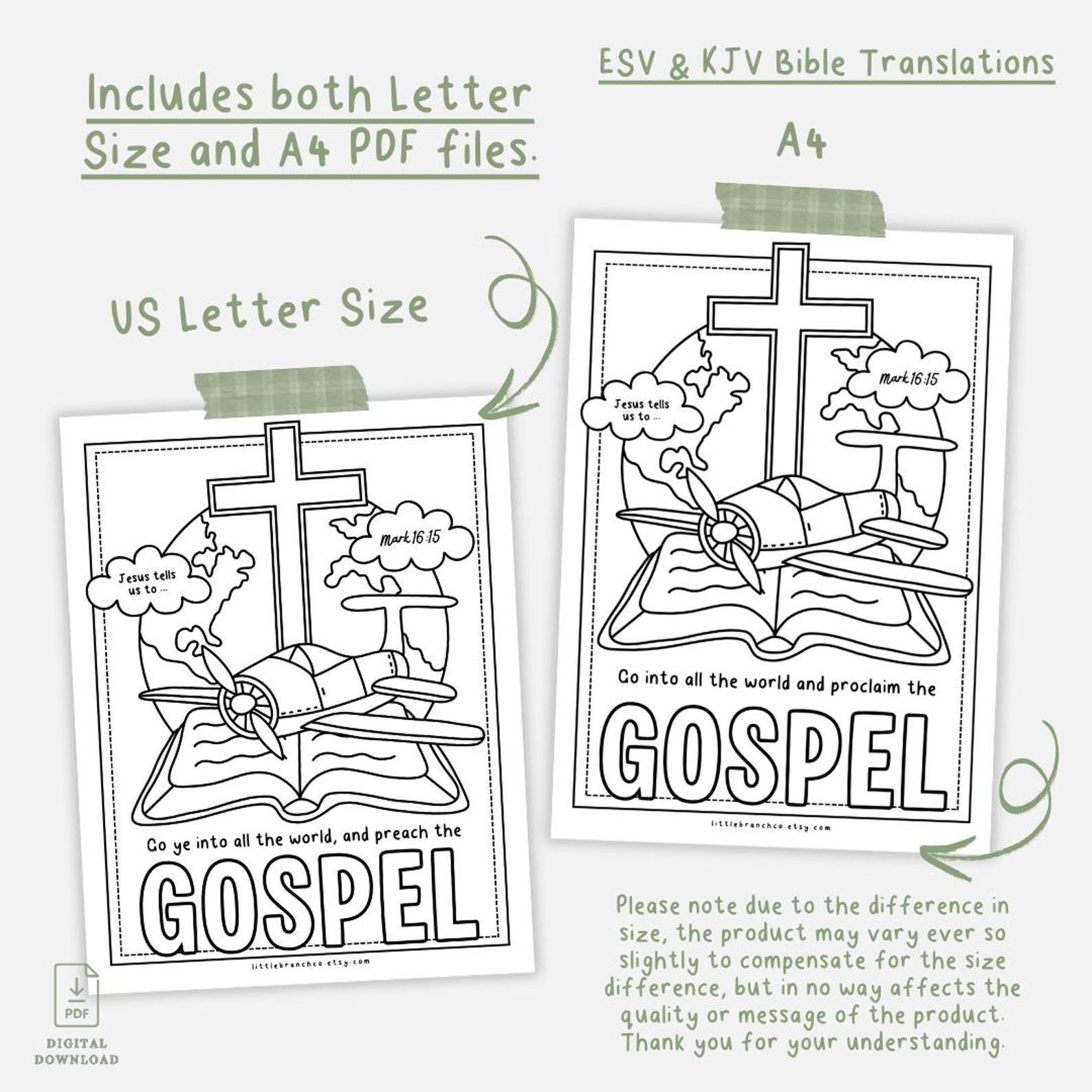 Printable Christian Mark 16:15 Colouring Page, Go Into All the World ...