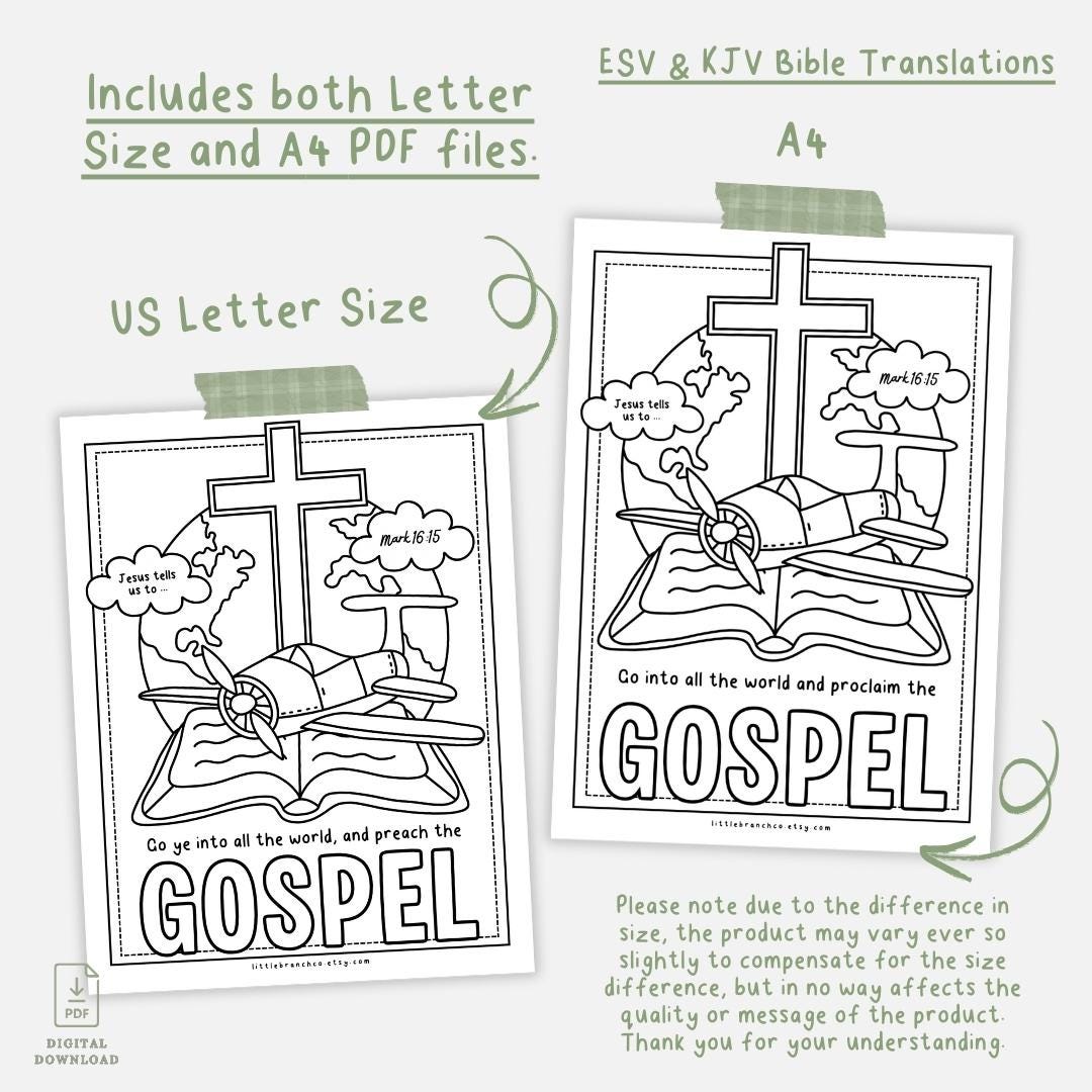 Printable Christian Mark 16:15 Colouring Page, Go Into All the World ...