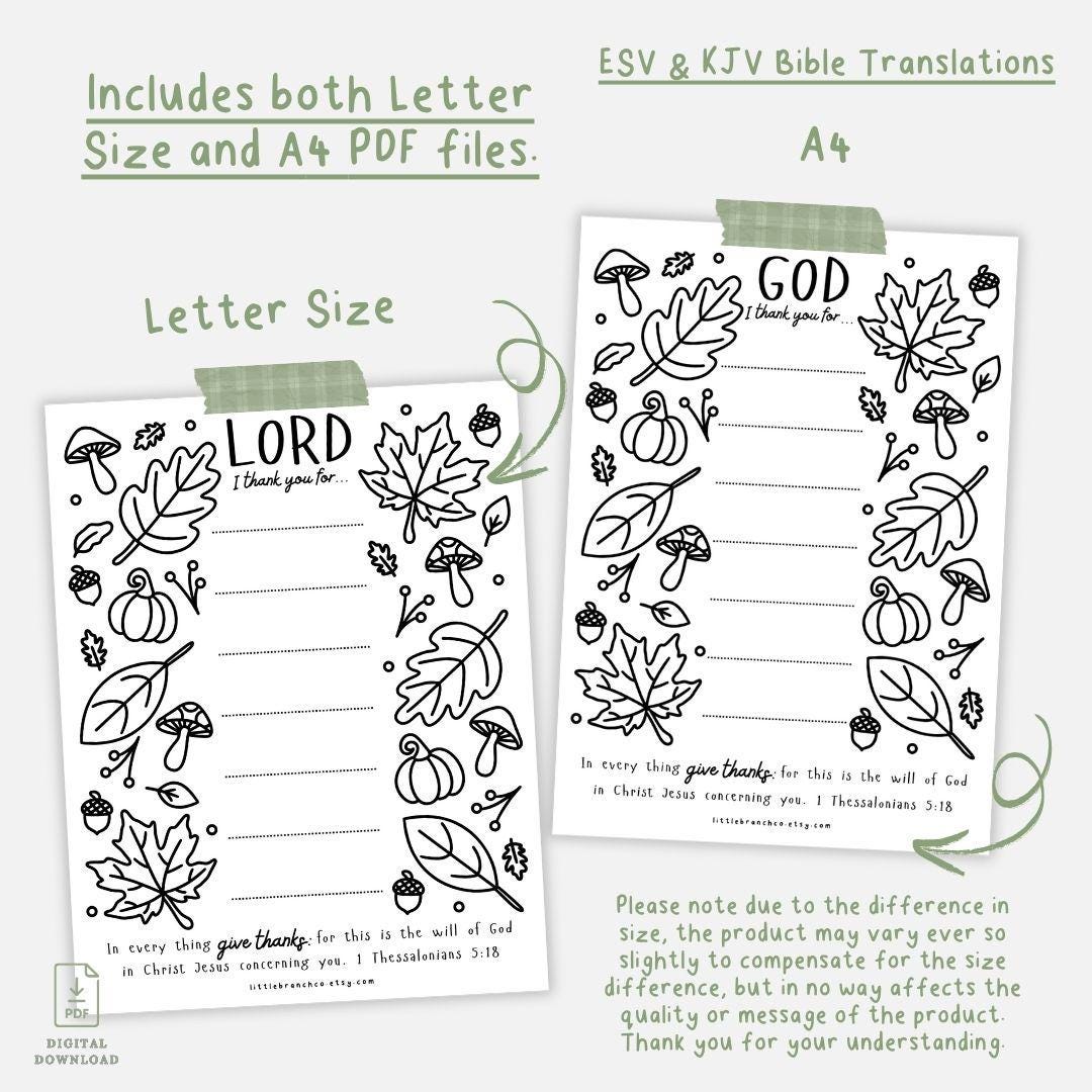 Christian Thanksgiving Colouring Page: Gratitude Activity (PDF) - Etsy