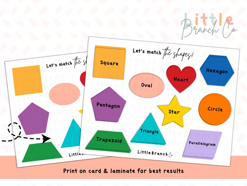 Printable Shape Matching Activity Learn the Shapes Activity - Etsy
