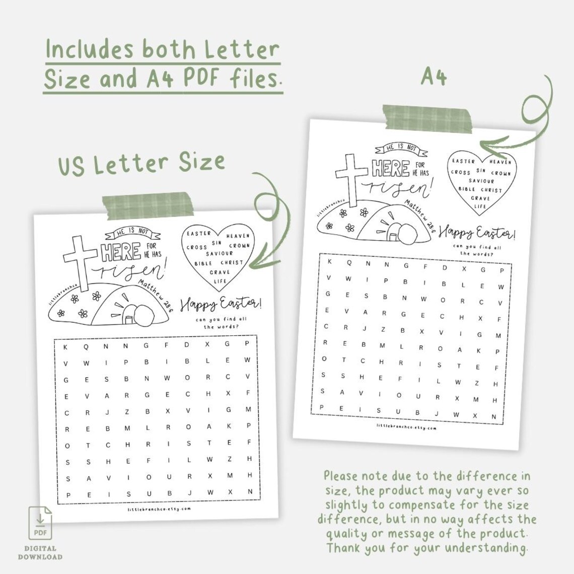 Printable Christian Easter Word Search, ESV Bible Verse Easter Activity ...