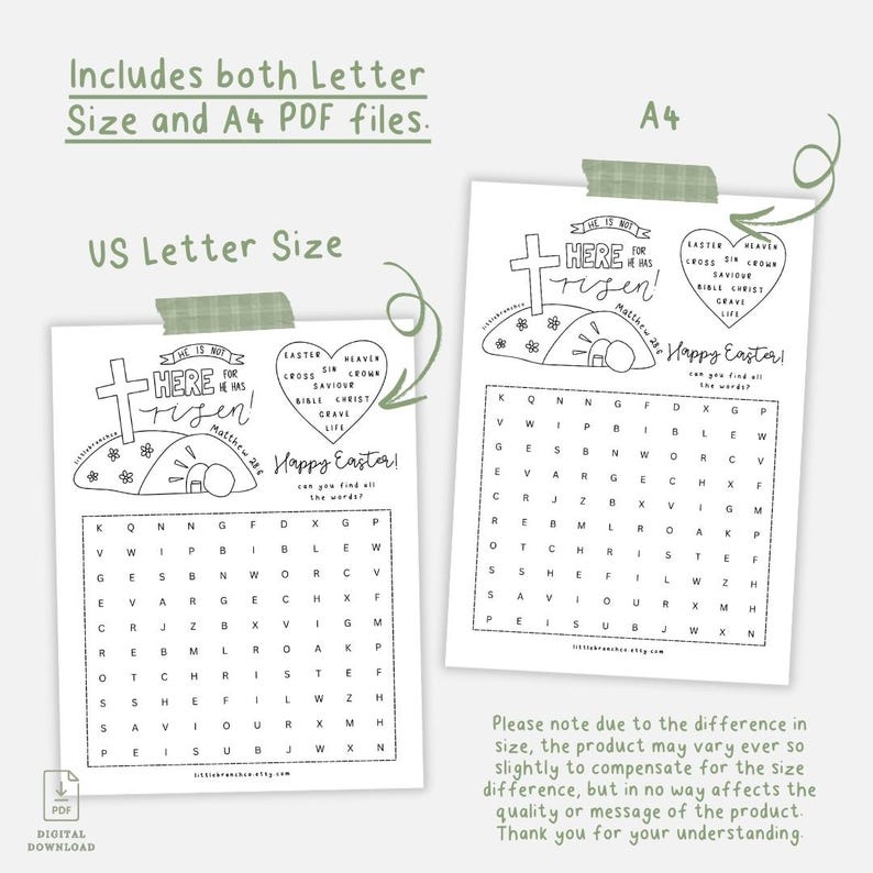 Printable Christian Easter Word Search, ESV Bible Verse Easter Activity ...