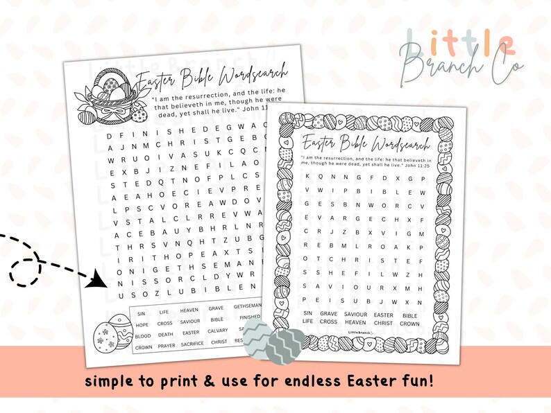 Printable Christian Easter Word Searches Easter Bible - Etsy