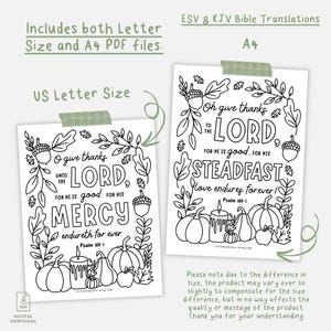 Christian Thanksgiving Coloring Page: Psalm 107 KJV & ESV (digital ...