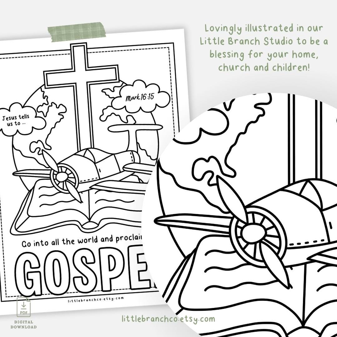 Printable Christian Mark 16:15 Colouring Page, Go Into All the World ...