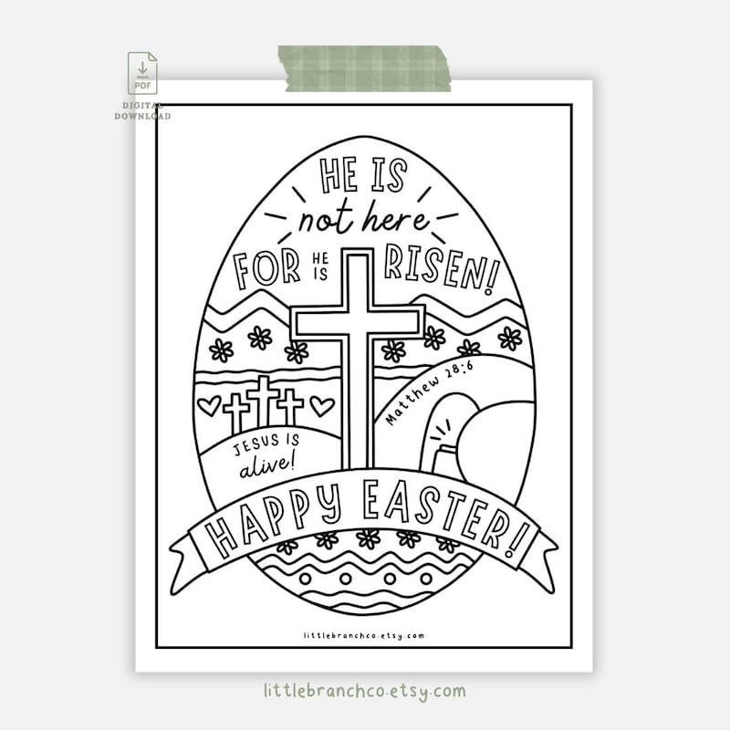 Egg Craft Coloring Page - Etsy UK