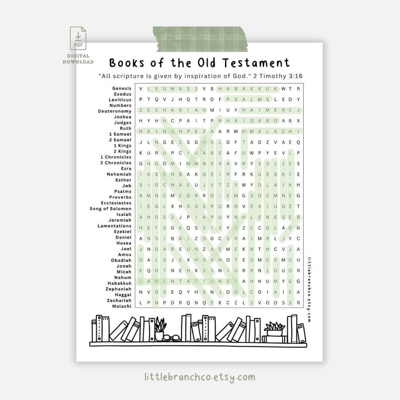 Old Testament Books of the Bible Word Search: KJV & ESV Bible ...