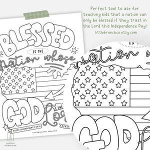 Printable Christian Happy 4th of July Independence Day Coloring Page ...