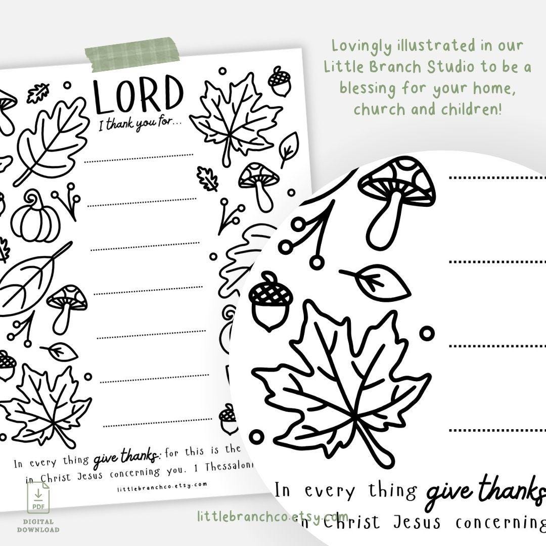 Christian Thanksgiving Colouring Page: Gratitude Activity (PDF) - Etsy
