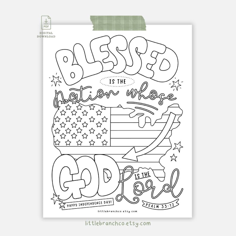 Printable Christian Happy 4th of July Independence Day Coloring Page ...