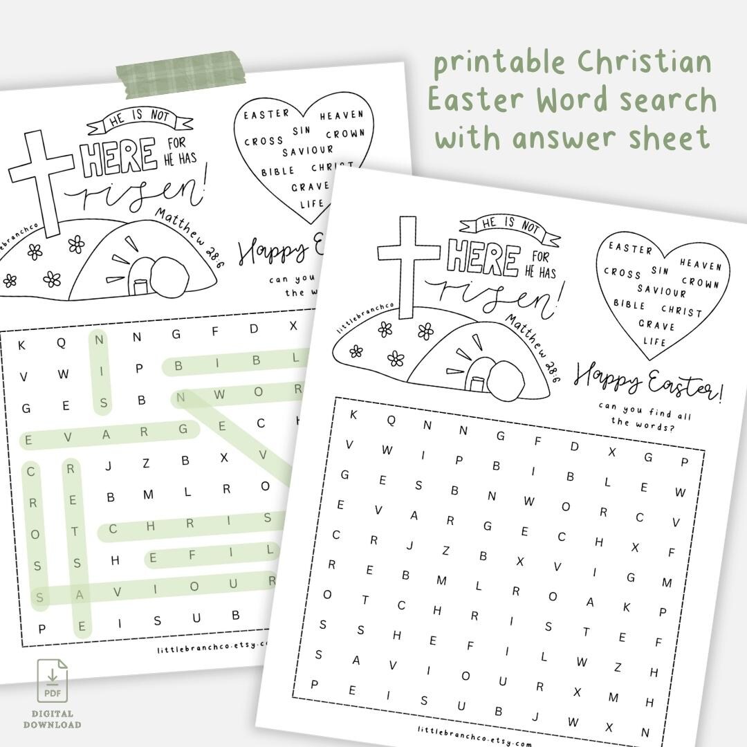 Printable Christian Easter Word Search, ESV Bible Verse Easter Activity ...
