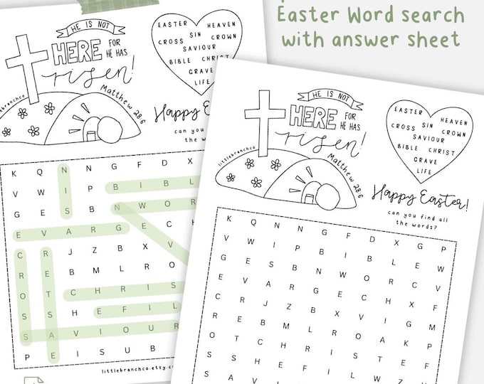 Printable Christian Easter Word Search, ESV Bible Verse Easter Activity ...