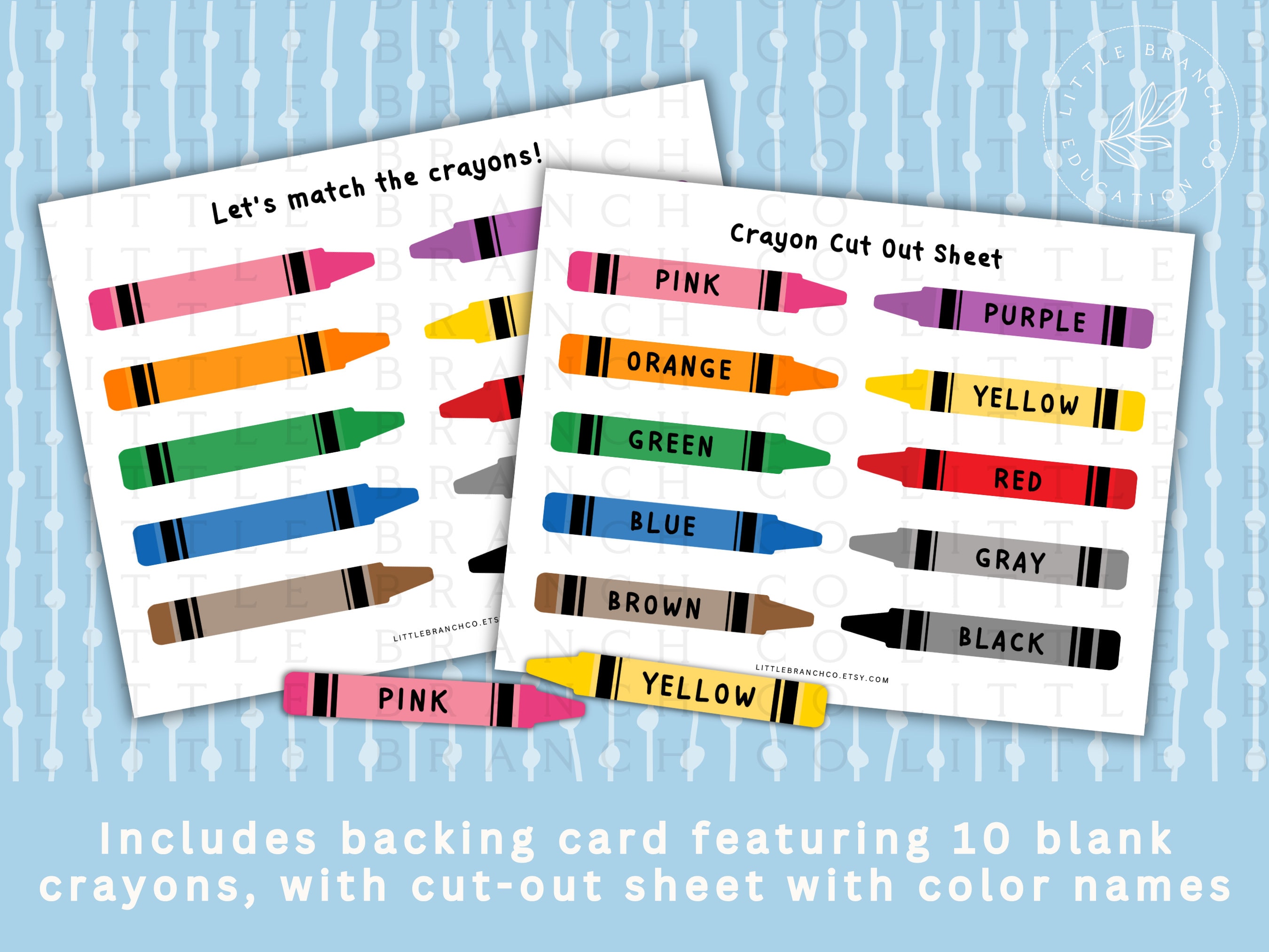 Printable Crayon Color Sort Activity Learn the Colors - Etsy
