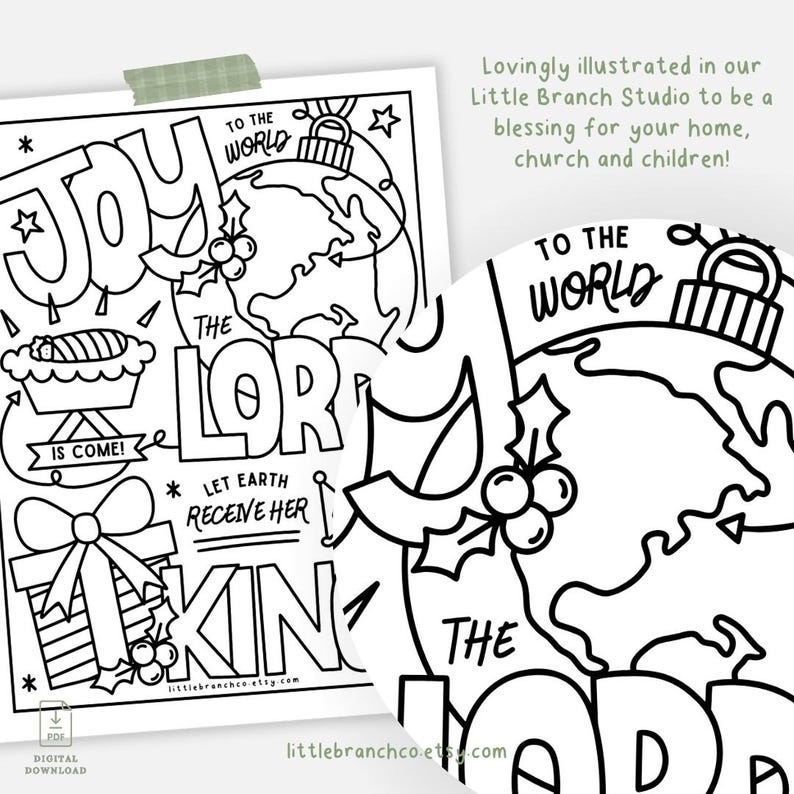 Printable Christian Christmas Colouring Page, Joy to the World the Lord ...