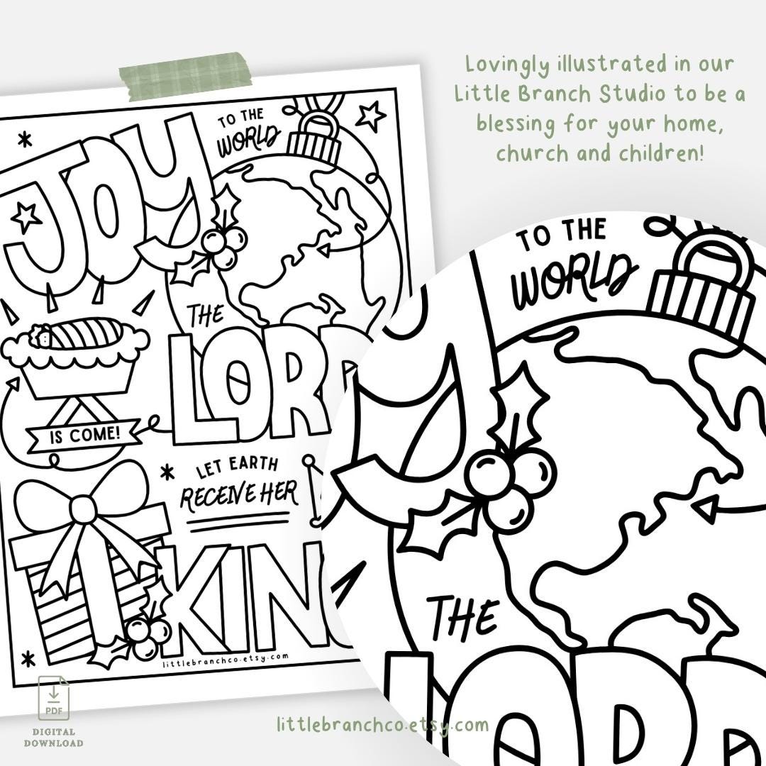 Printable Christian Christmas Colouring Page, Joy to the World the Lord ...