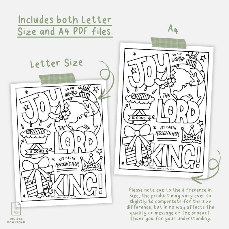 Printable Christian Christmas Colouring Page, Joy to the World the Lord ...