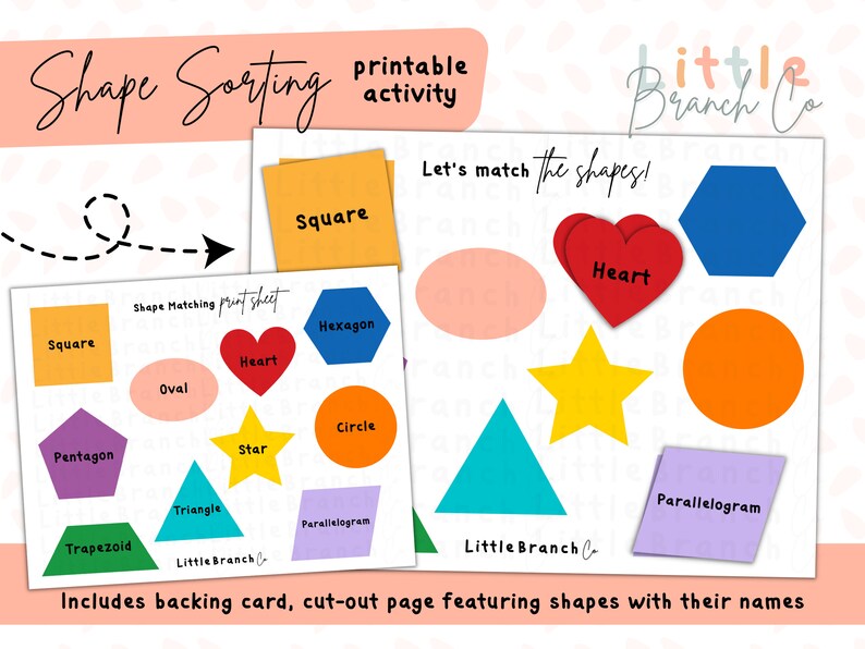 Printable Shape Matching Activity Learn the Shapes Activity - Etsy