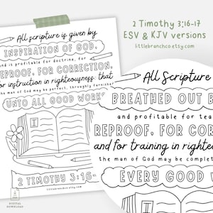 Printable 2 Timothy 3:16-17 Coloring Page, All Scripture is Given by ...