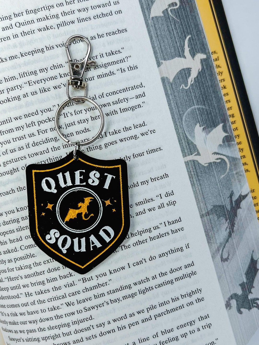Quest Squad Patch Keychain | Onyx Storm Inspired | Fantasy Acrylic ...