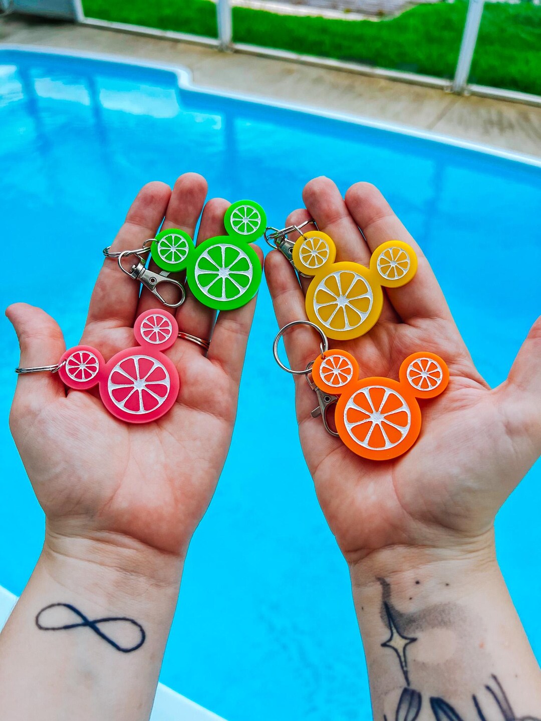 Citrus Mouse Head Keychain | Choose One or Full Set of 4 | Summer ...