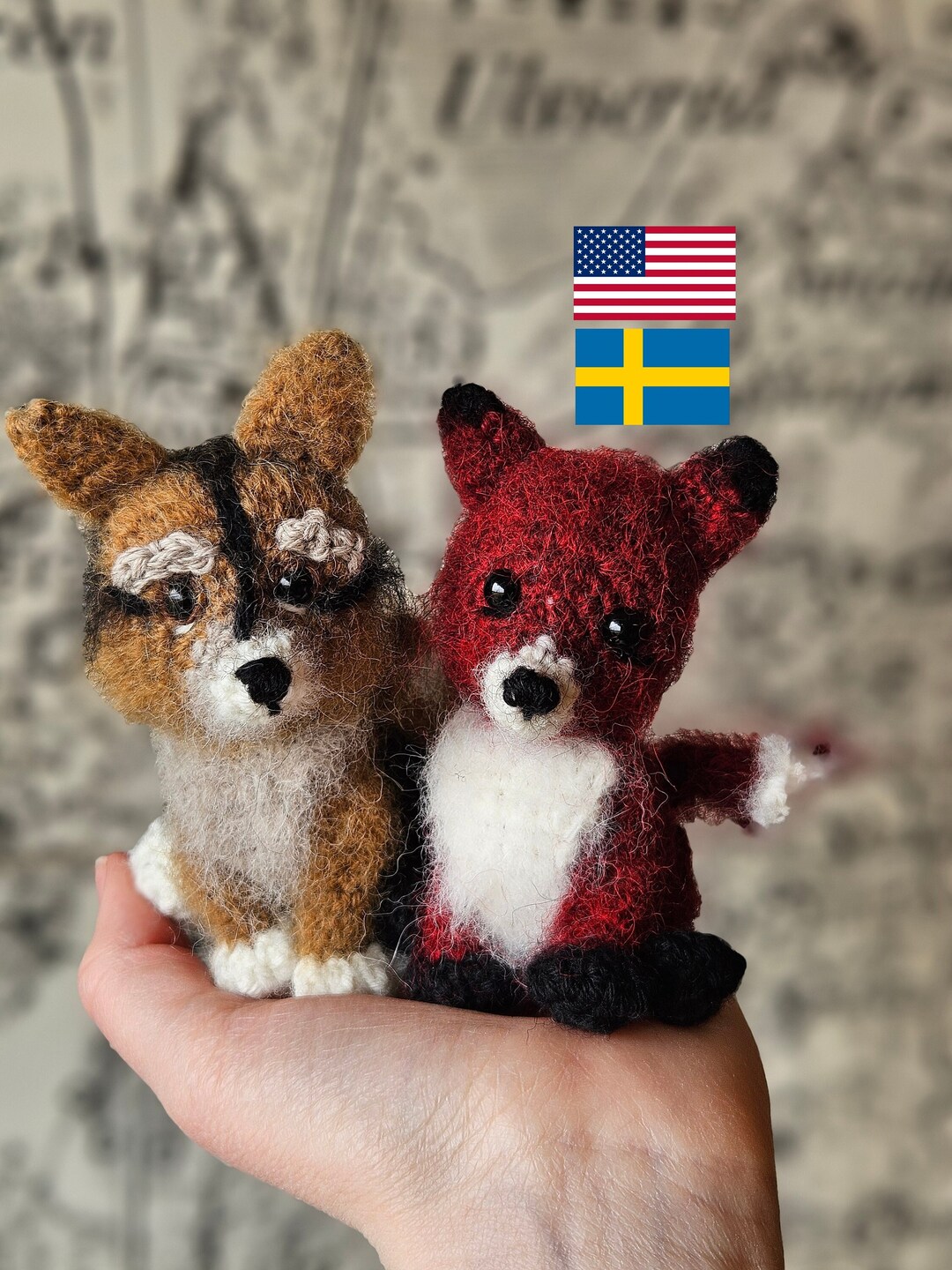 PDF Crochet Pattern Fox and Dog - Etsy