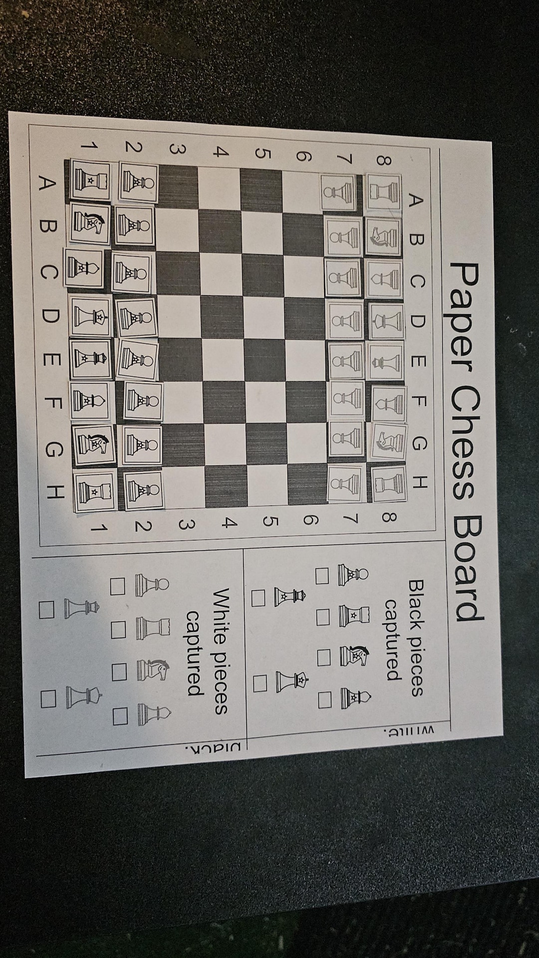 Printable Paper Chess Board PDF - Etsy