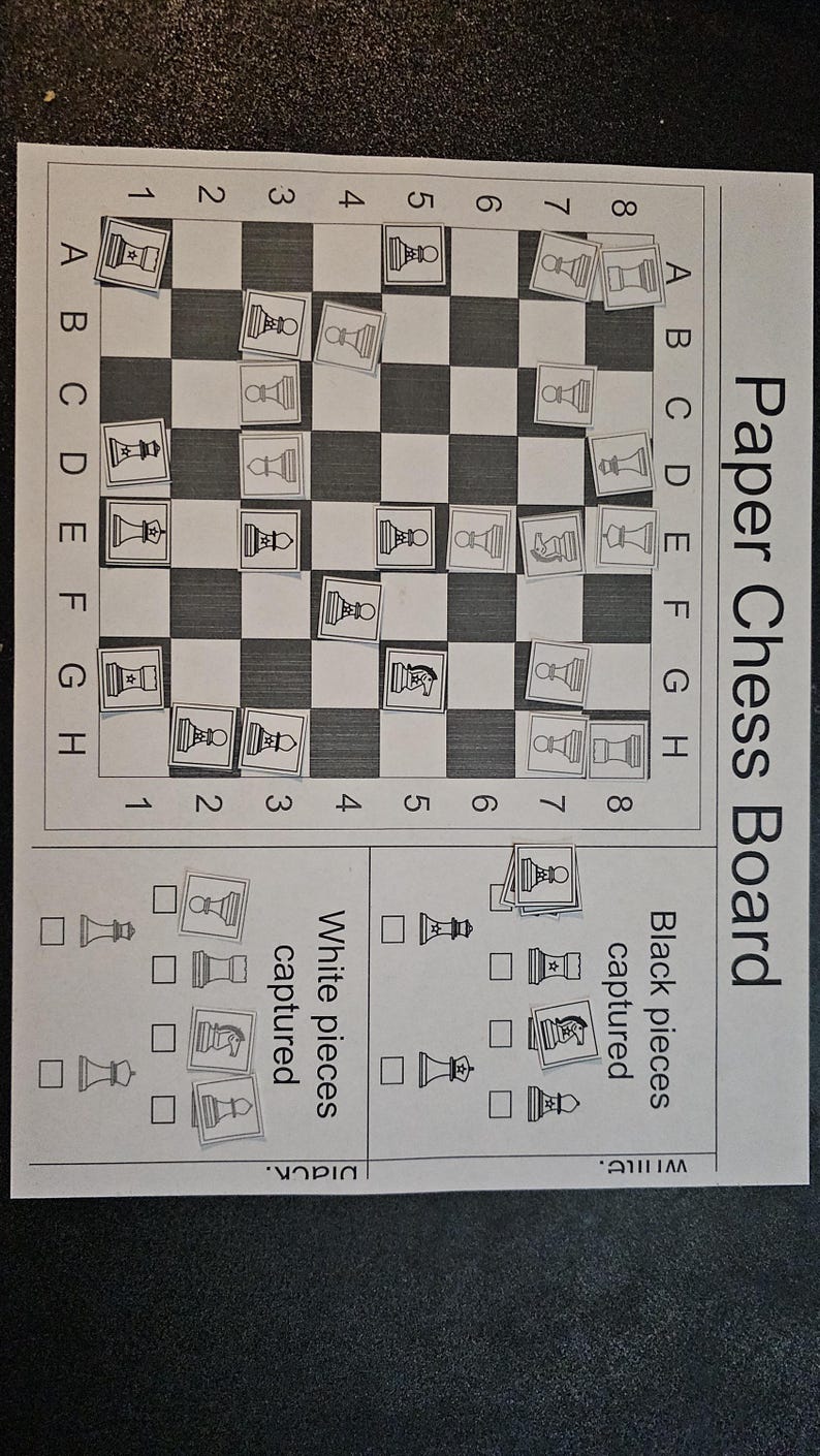 Printable Paper Chess Board PDF - Etsy