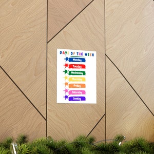 Days of the Week Poster! Classroom Art! Monday, Tuesday, Wednesday ...