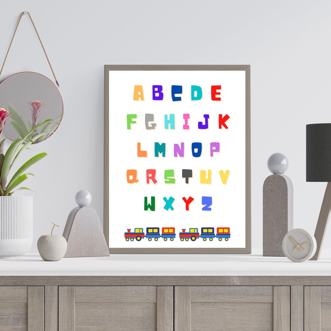 Alphabet and Numbers Digital Download, Printable Wall Art - Etsy