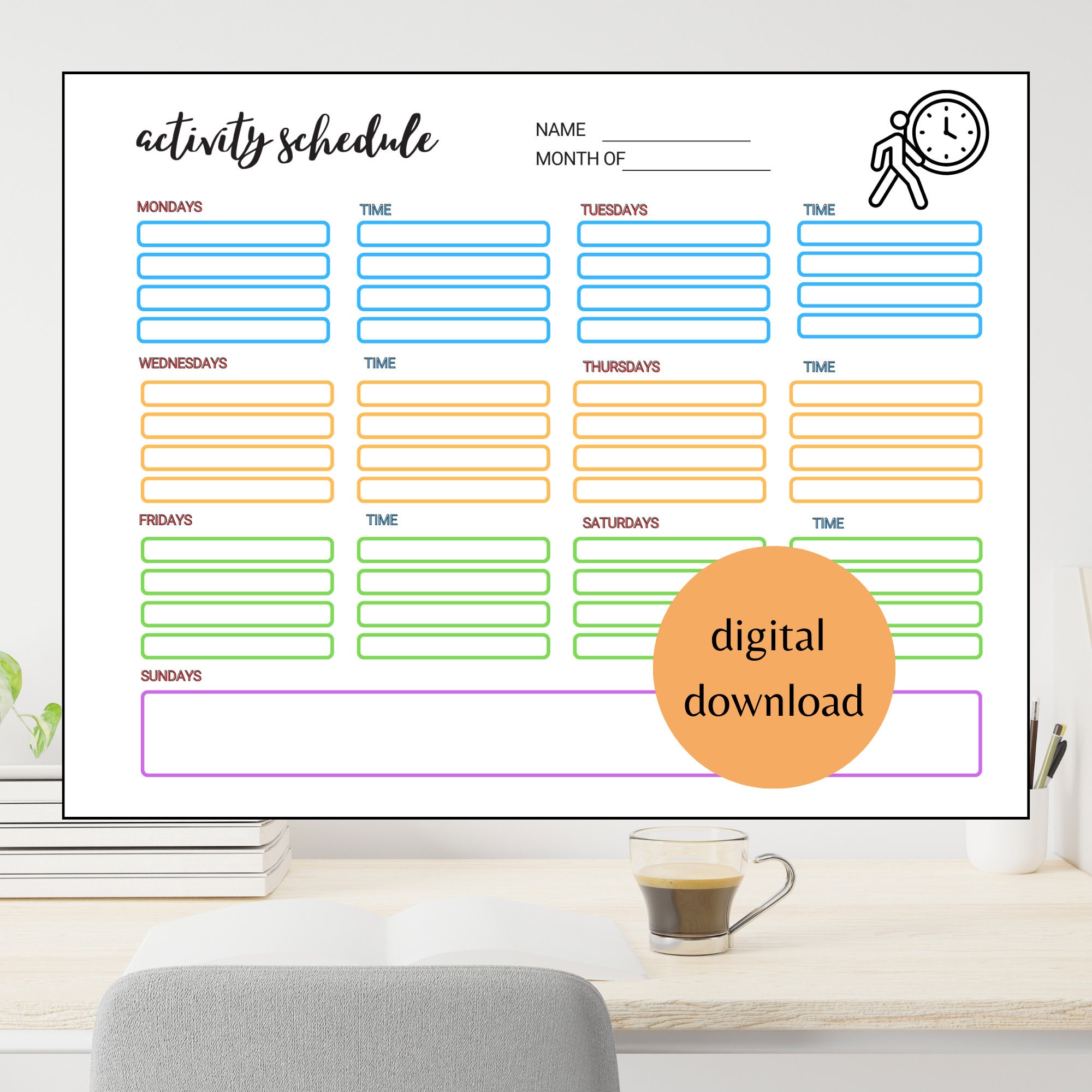 Activity Schedule, Family Chores and to Do List Bundle! Digital ...