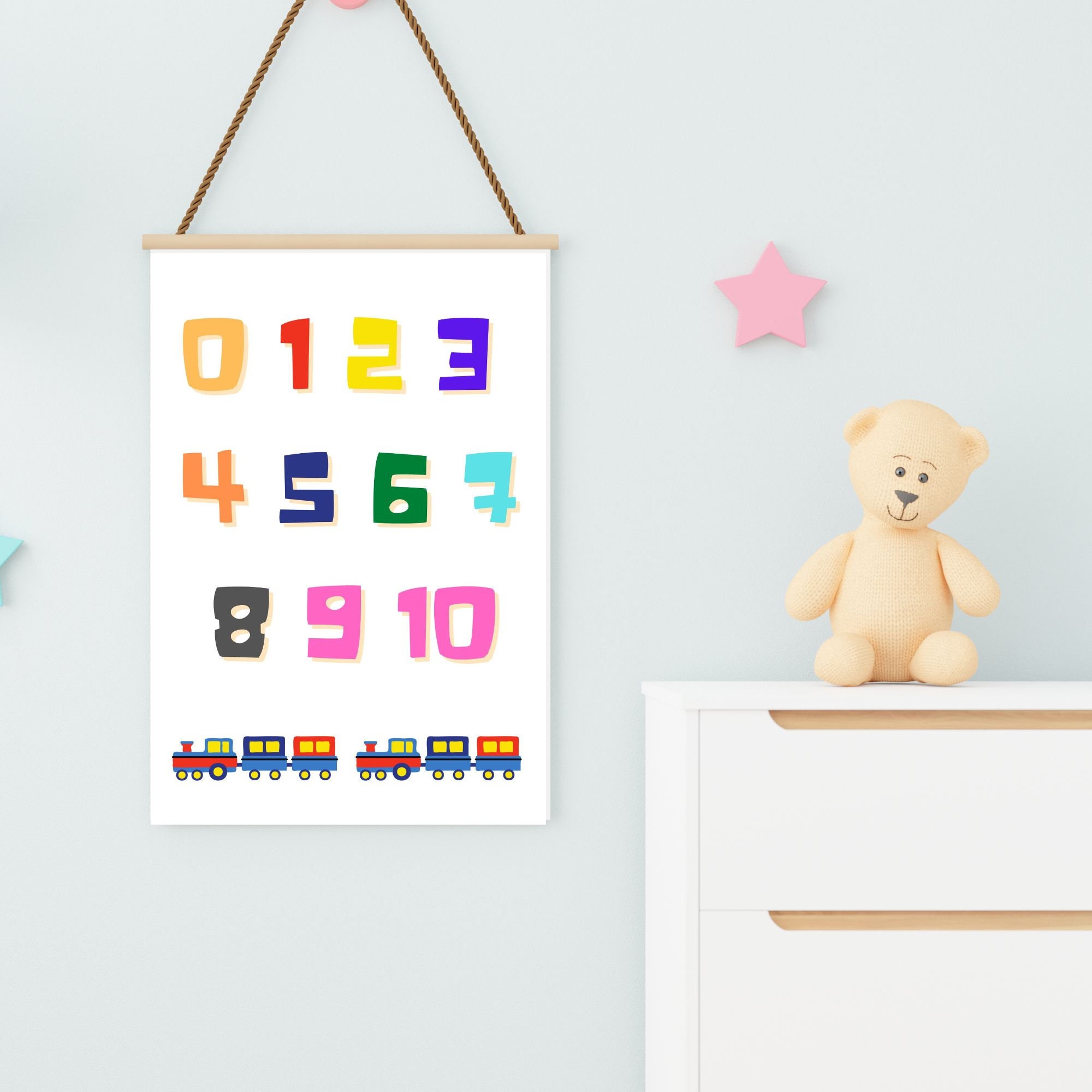 Alphabet and Numbers Digital Download, Printable Wall Art - Etsy