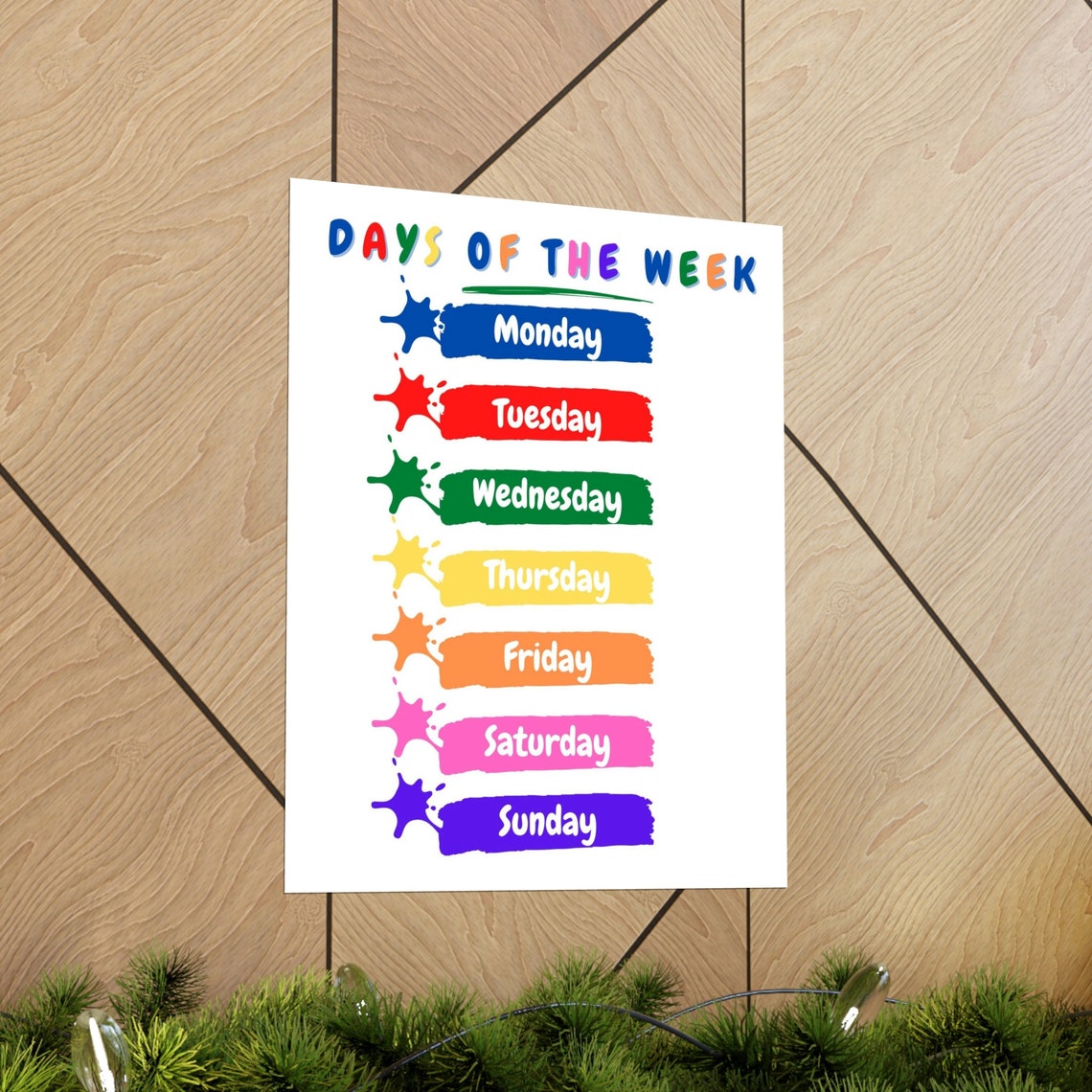Days of the Week Poster! Classroom Art! Monday, Tuesday, Wednesday ...