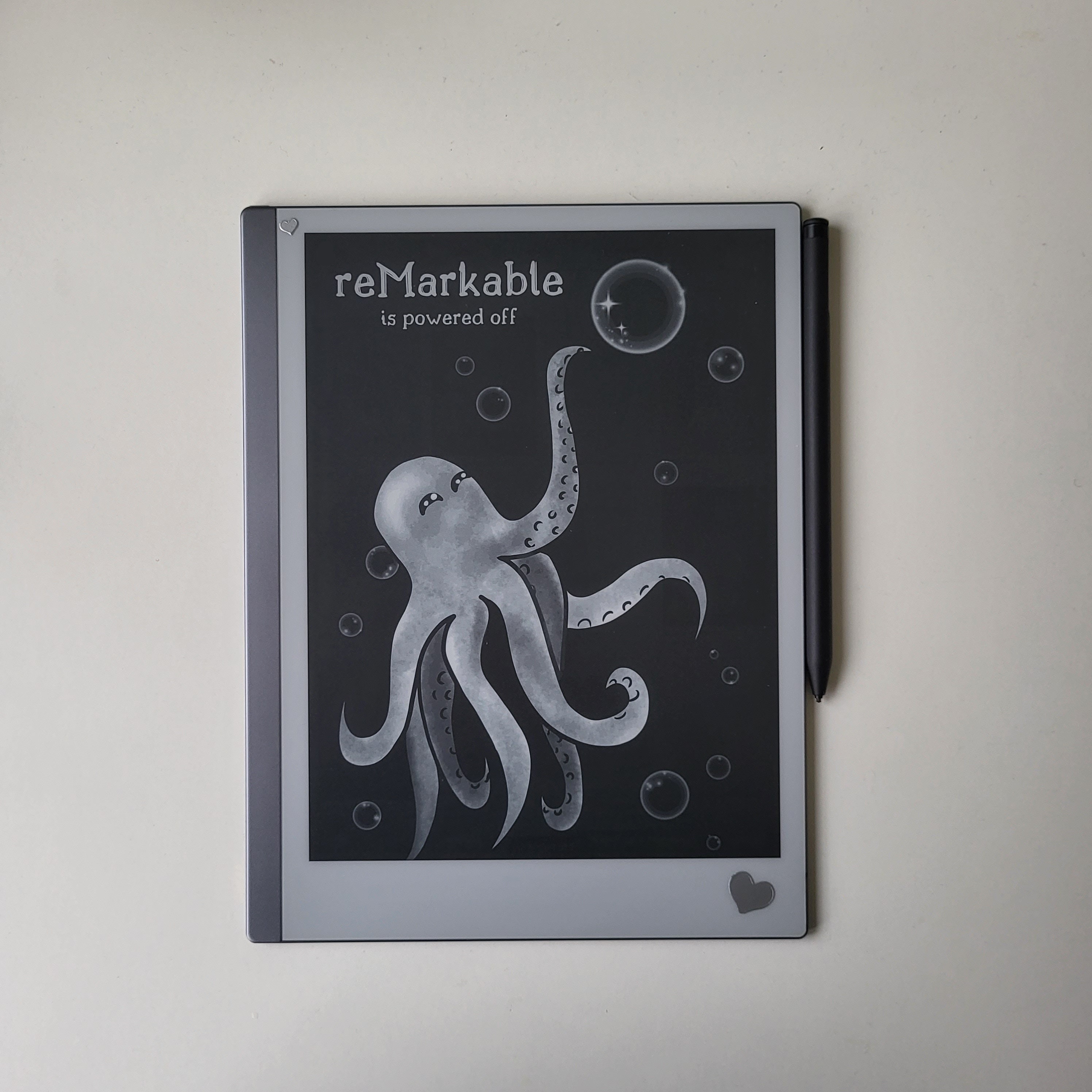 Remarkable Powered off Screen, Octopus Custom Screen for Remarkable 1 ...