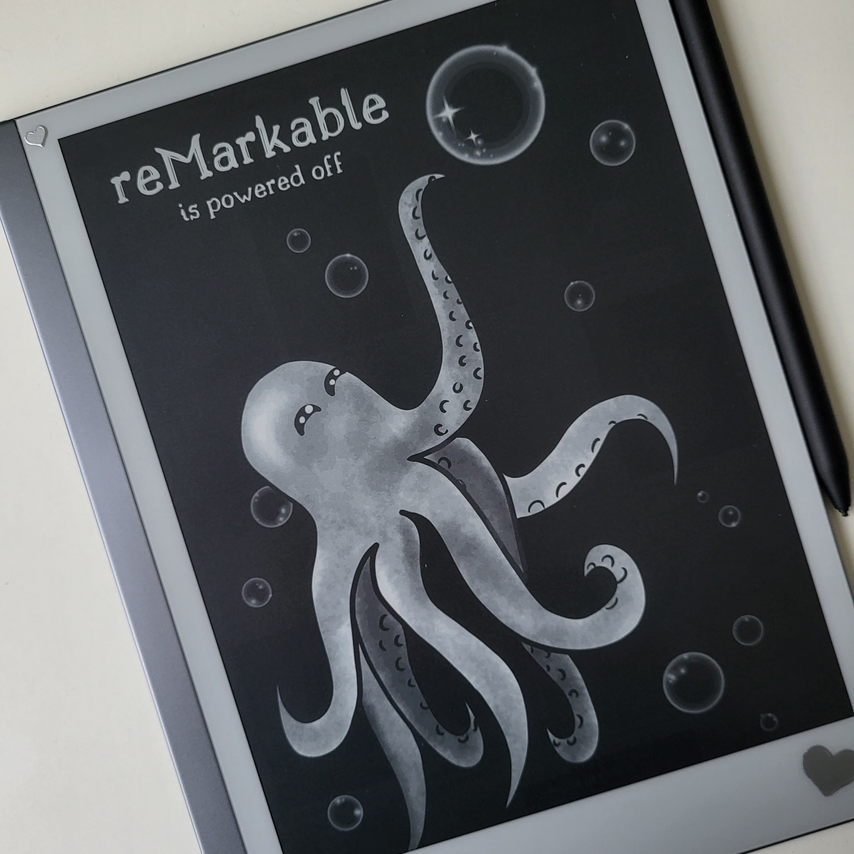 Remarkable Powered off Screen, Octopus Custom Screen for Remarkable 1 ...