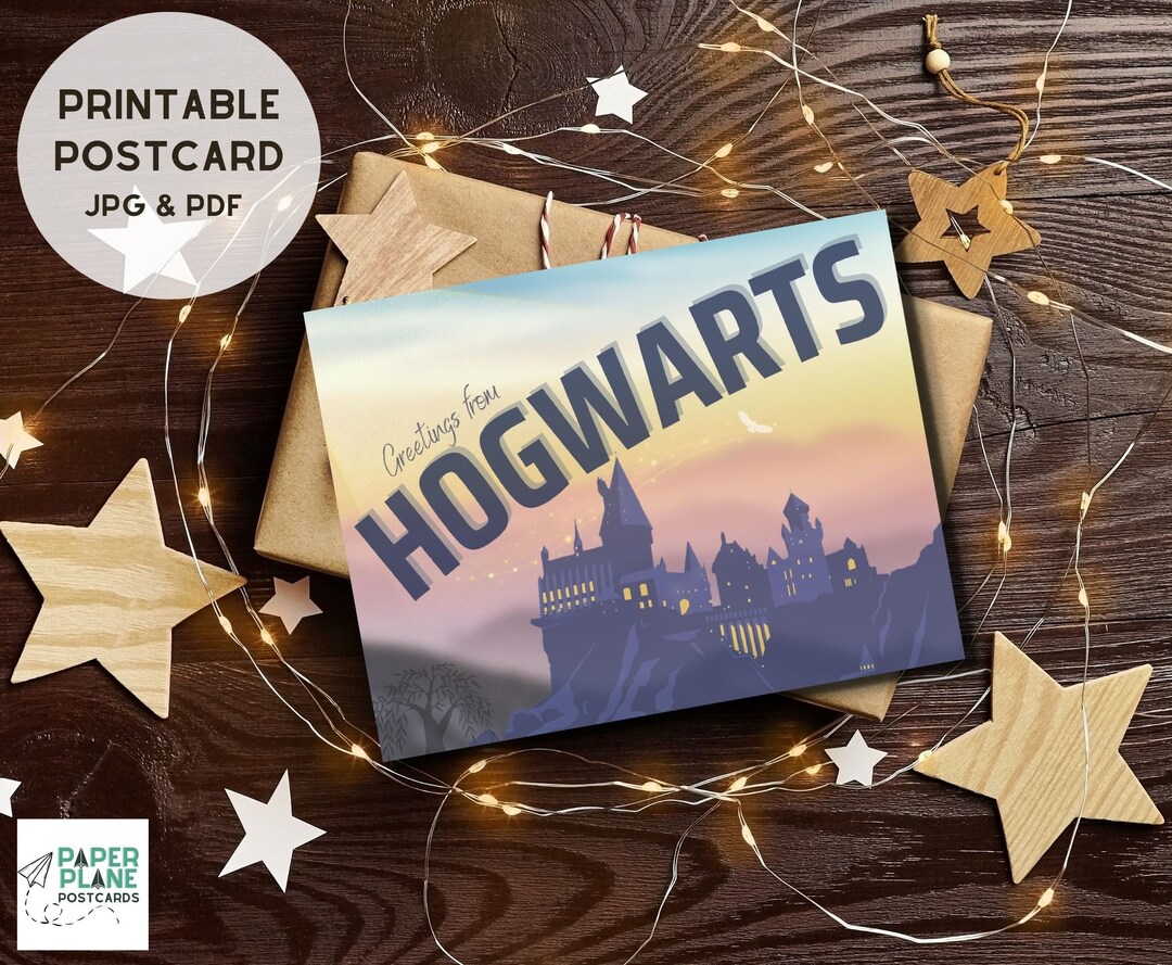 Wizard School Postcard Digital Download - Printable Post Card HP Owl ...
